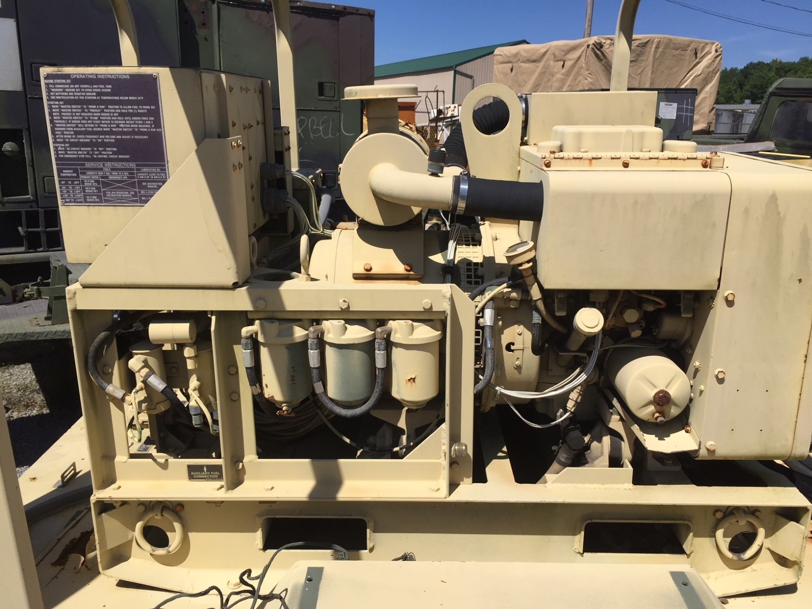 MILITARY MEP-002A 5KW 60HZ DIESEL GENERATOR W/TRAILER 120-240 1PH & 208 ...