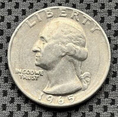 1965 Washington Quarter No Mint Mark Rim Letter Filled A Errors US Coin ...