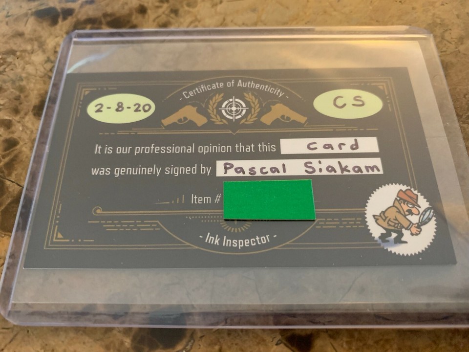 * Autographed Star Pascal Siakam 2017-18 Optic 139 Blue Velocity TOR w ...