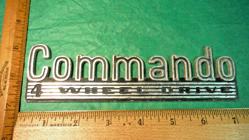 BJ88 Jeep Commando 4 Wheel Drive Emblem Vntage 1966-73 WILLYS JEEPSTER ...