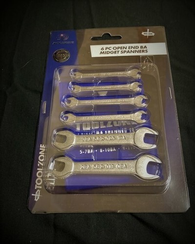 Toolzone Elite BA Spanner Set 6 Pc Open Ended 0BA - 11BA Spanners Model ...
