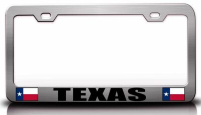 TEXAS Flag State Steel License Plate Frame | eBay