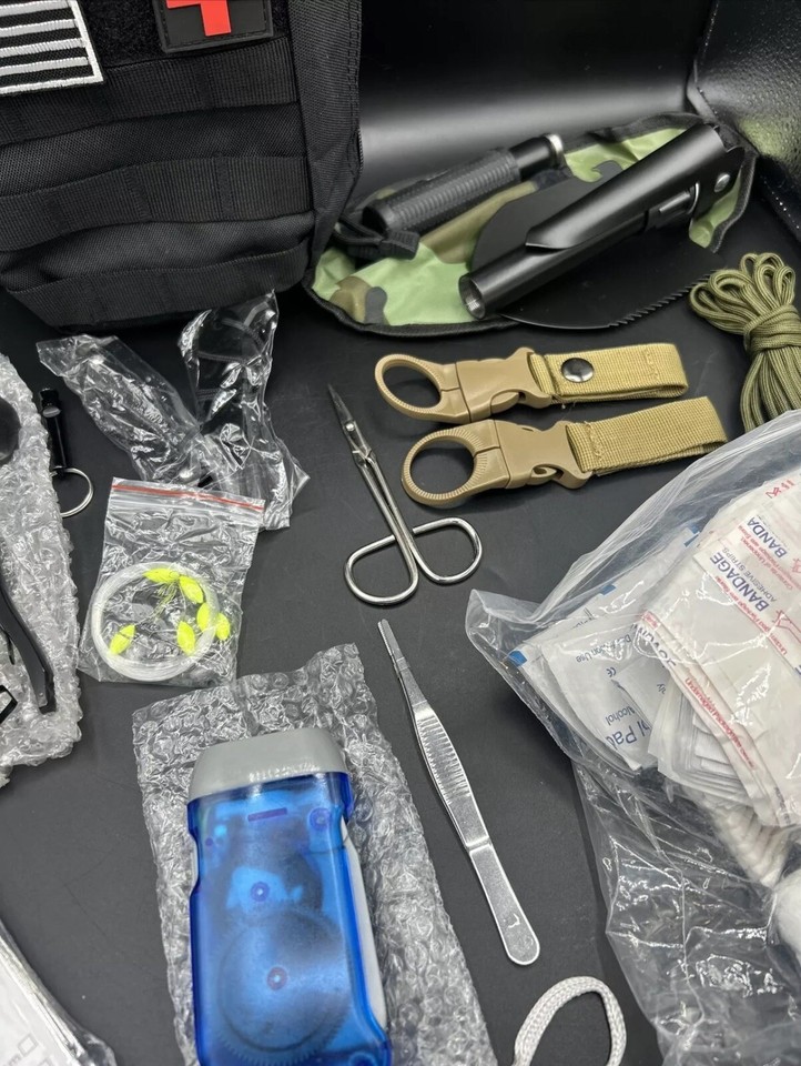 Emergency Survival Kit Bag First Aid Bug out Military Prepper Kit FREE ...