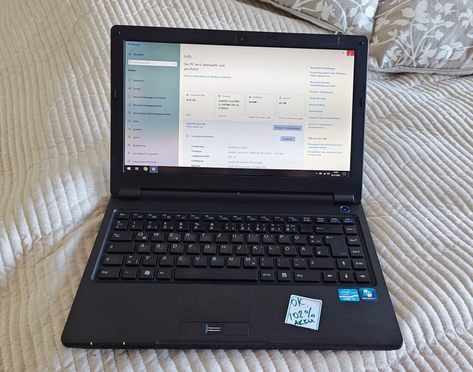 8x Terra Mobile 1340 (Clevo W130) i5 / 8gb / 64gb SSD / 13,3 zoll ...