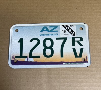 Arizona Motorcycle RV License Plate #1287 RV Expired 2015 7" x 4" | eBay