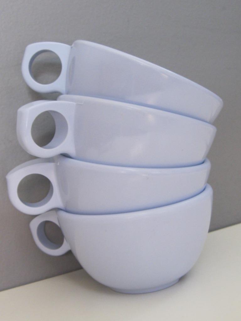 4 VTG 1950s Melamine DALLAS WARE MELMAC DINNERWARE CARIBBEAN BLUE TEA ...