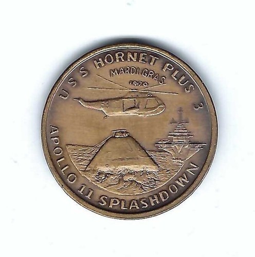 1970 APOLLO 11 SPLASHDOWN USS HORNET PLUS 3 U.S NAVY RECRUITING COIN ...