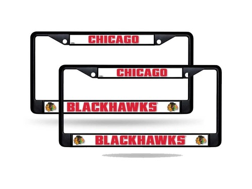 Chicago Blackhawks Fanmats Metal License Plate Frame Black Finish ...