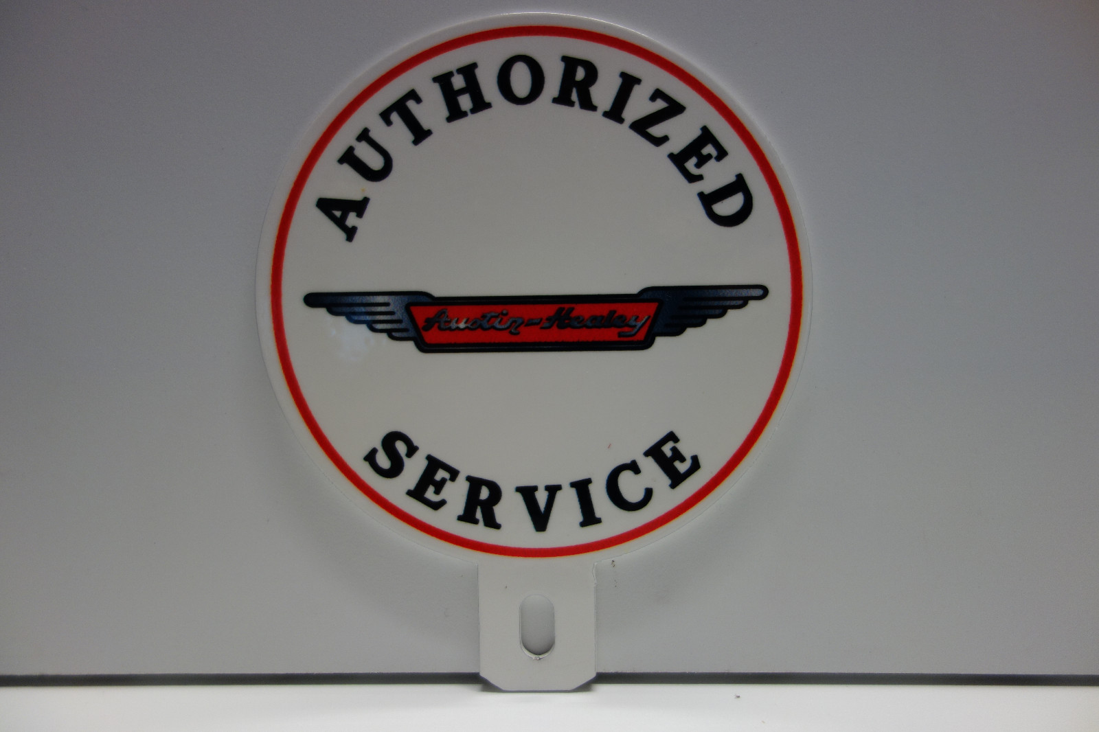 AUSTIN HEALEY AUTHORIZED SERVICE License Plate Topper 4 1/2" High 3 1/2 ...