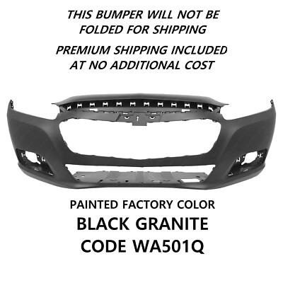 2014 2015 MALIBU FRONT BUMPER COVER OEM PAINTED BLACK GRANITE WA501Q ...