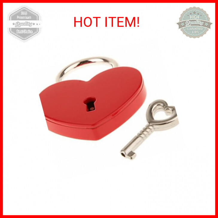 2 Pieces Small Metal Heart Shaped Padlock Mini Lock with Key for ...