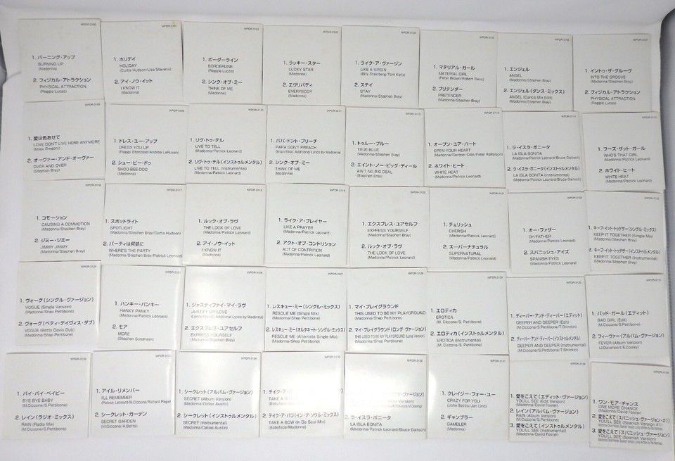 MADONNA CD SINGLE COLLECTION 40 CDs Limited Edition WPDR-3100-3139 Only ...