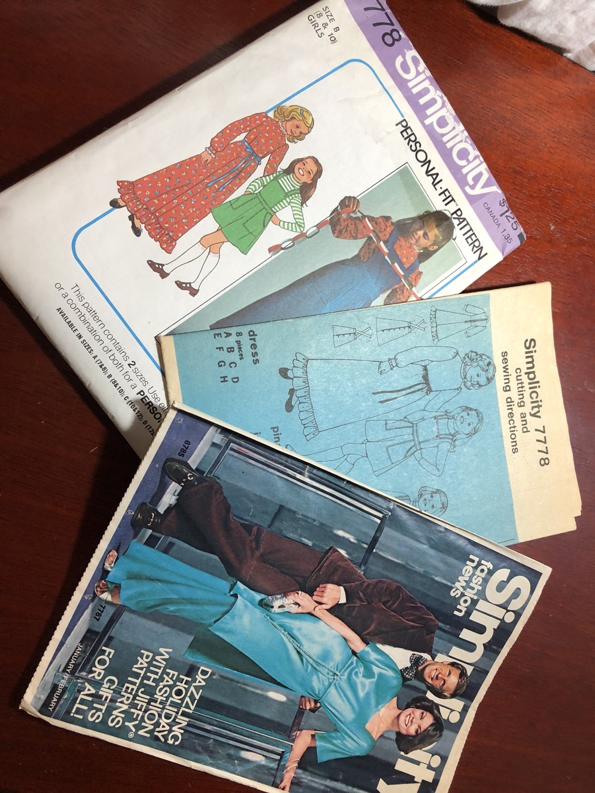 Sewing Pattern 1970’s Simplicity Number 7778 SZ 8 & 10 Year 1976 Dress ...