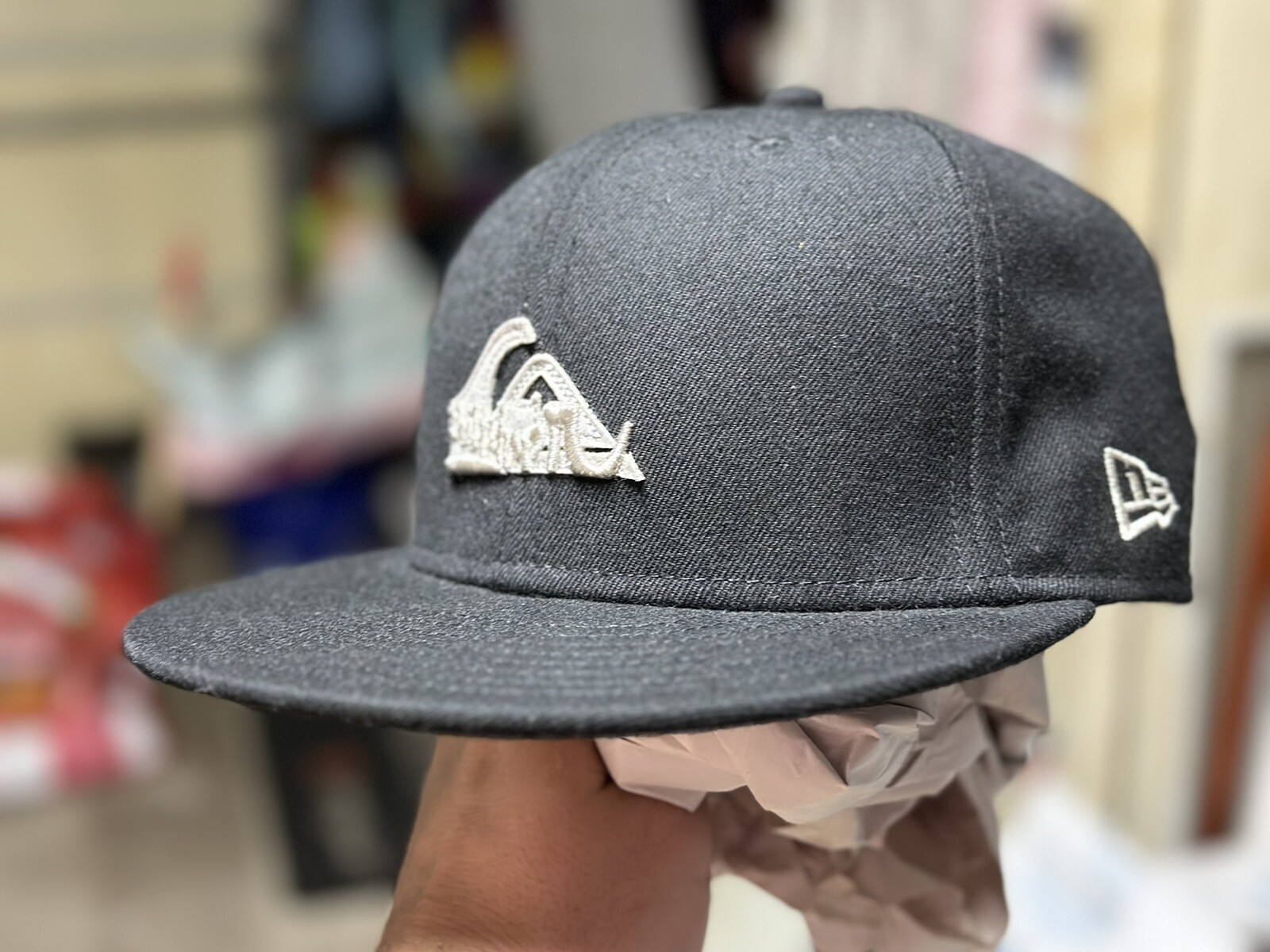 New Era Fitted Black Wool Quicksilver Baseball Cap Tr… - Gem