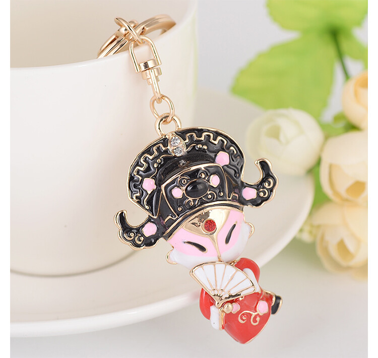 Chinese Peking Opera Keychain Crystal Cute Keyring Bag Car Charm ...