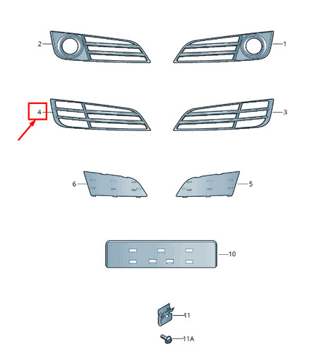NEW AUDI A8 4H FRONT RIGHT BUMPER GRILLE 4H0807680G 3FZ 4H0807680G3FZ ...