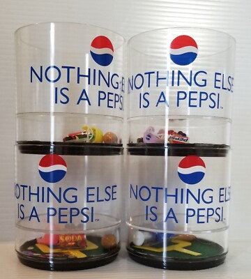 Pepsi Plastic Cups 1990's Football Theme Drink Cups Glasses LOT OF 4 ...