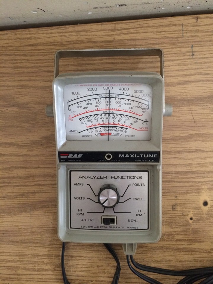 Vtg RAC MAXI-TUNE 4-8 CYL Engine IGNITION ANALYZER Dwell VOLT POINTS ...