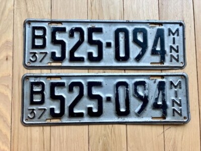 Pair of 1937 Minnesota License Plates | eBay
