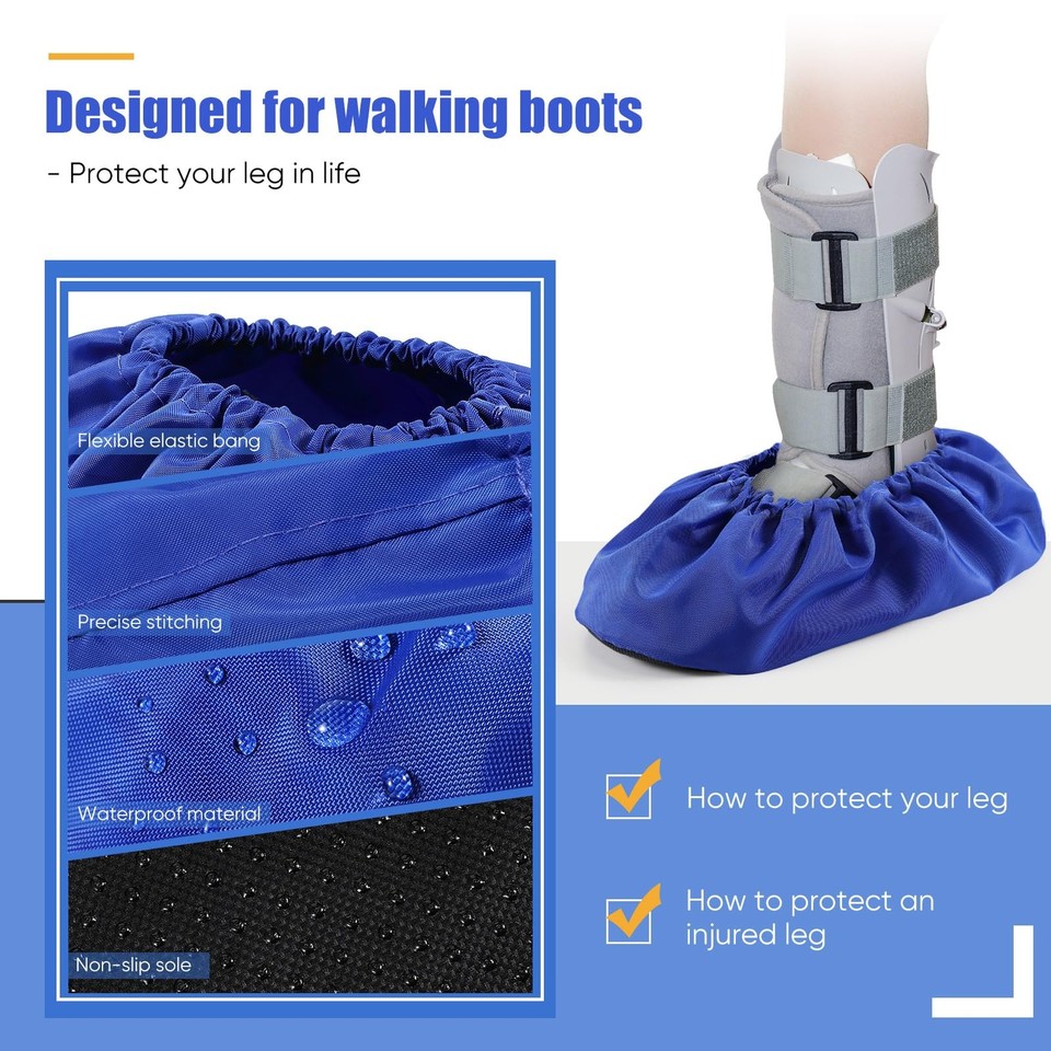 12 Pcs Waterproof Non-Skid Walking Boot Covers for Fracture Foot Cast ...