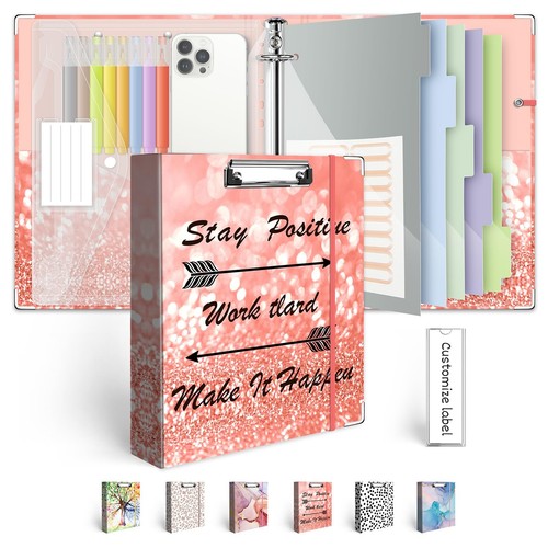 3 Ring Binder 1 Inch, Three Ring Binders Organizer with Clipboard, 5 ...