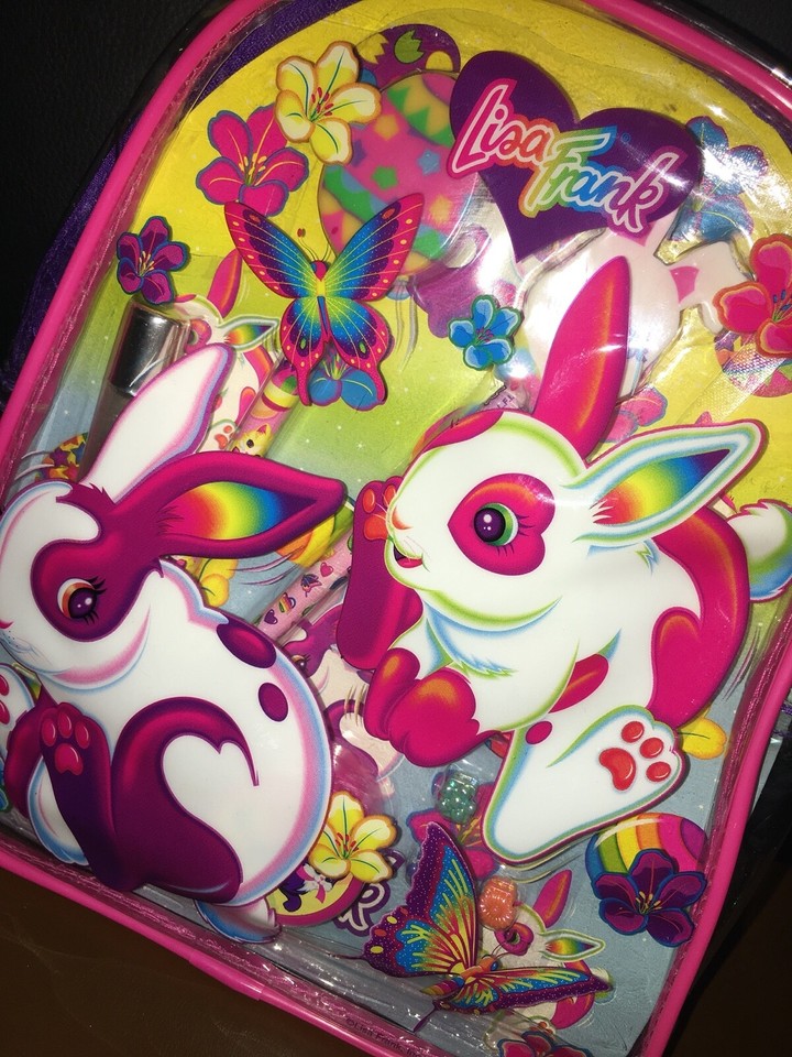 Complete RARE Lisa Frank Colorful Bunnies Easter Treasure Tote Mini ...