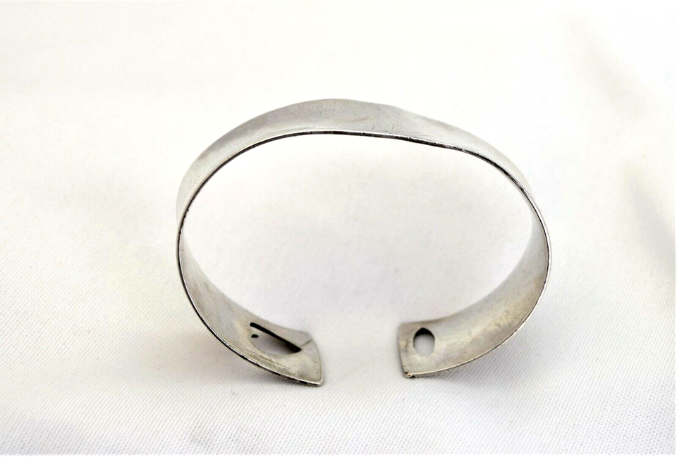 Scandinavian Sterling Silver Cuff Bracelet Ove Bohlin Heart MCM VTG OUB ...
