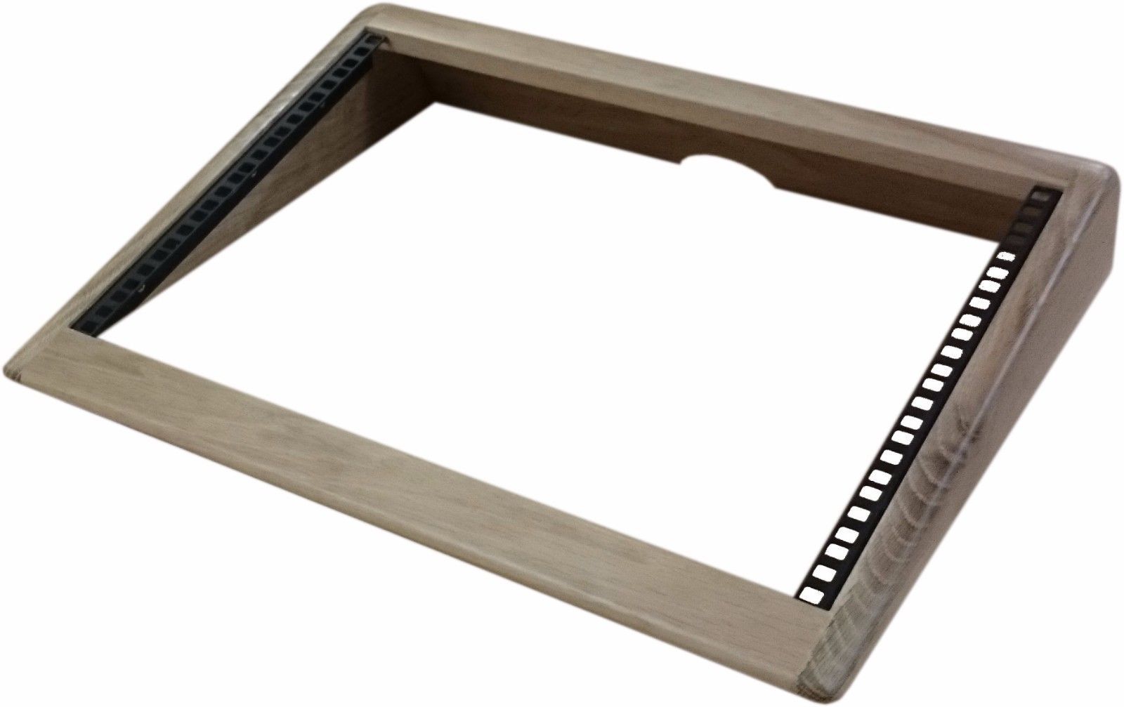 Solid Oak 19 inch Angled Desktop rack Riser Recording Studio Furniture ...