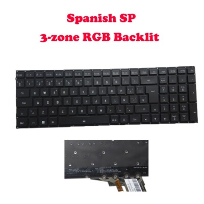 3-zone RGB Backlit Keyboard For Gigabyte For AORUS 15X ASF AKF Spanish ...