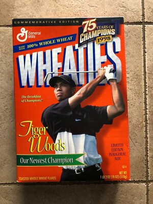 1999 Tiger Woods Wheaties Cereal Box FULL "Our Newest Champion" Golf | eBay