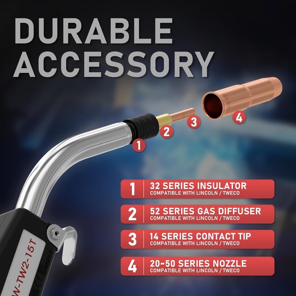 15ft 250A MIG Welding Gun Torch Replacement for Tweco fits Lincoln 200/250L K533 | eBay