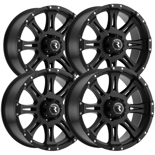 (Set of 4) Raceline 981 Raptor 17x9 5x5.5" +0mm Matte Black Wheels Rims ...