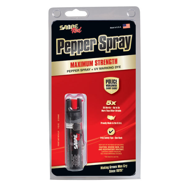 Sabre Black Compact Pepper Spray With Clip, Self Defense, College Dorm ...