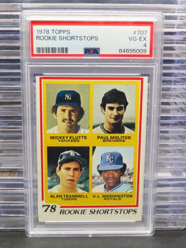 1978 Topps Klutts Molitor Trammell Washington Rookie Shortstops #707 ...