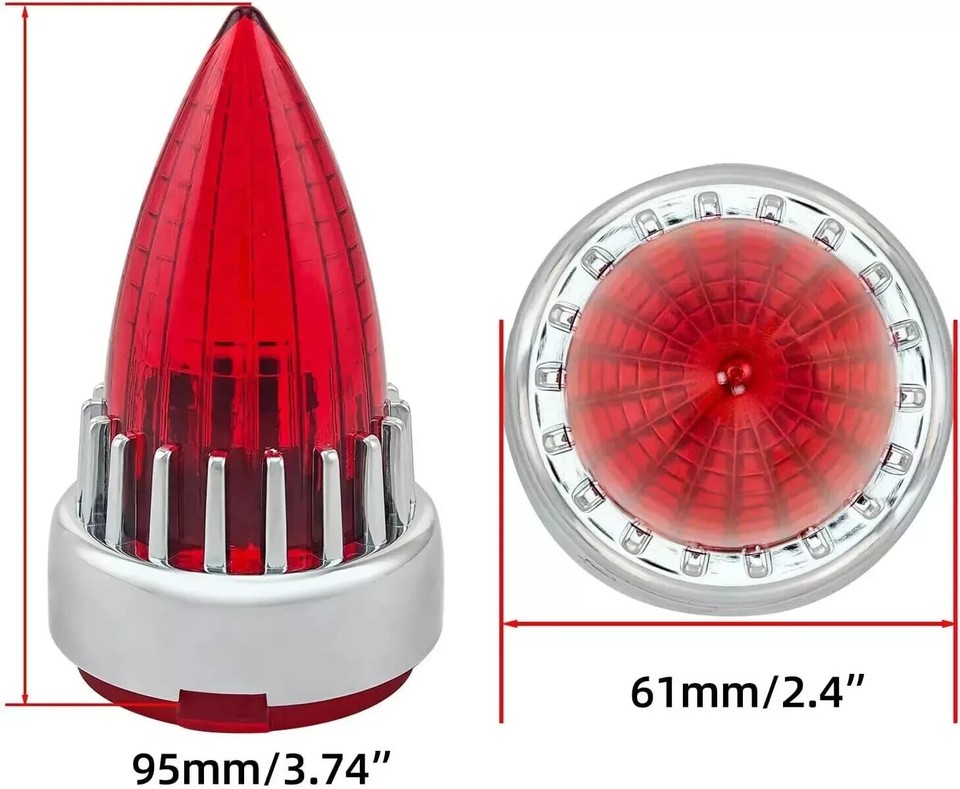 2'' Bullet Motorcycle Turn Signal Lights Red Lens Cover Caps Clip-on ...