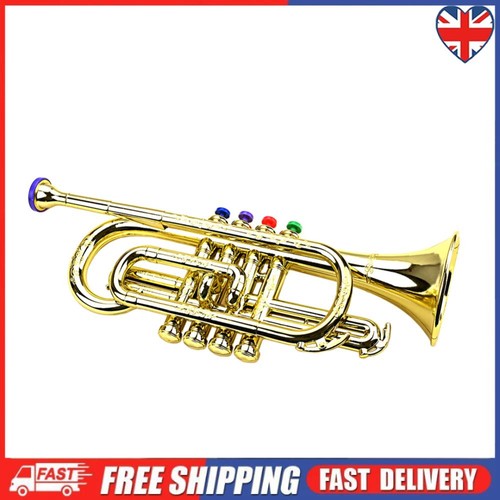 Professional Trumpet Kids with 4 Colored Keys Metallic Gold Trumpet ...