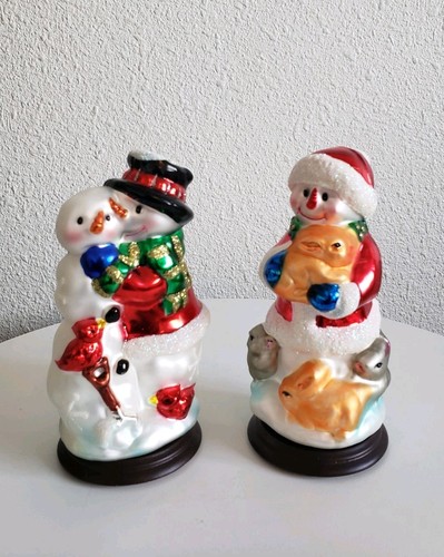 Thomas Pacconi Classics Hand Blown 2 Snowmen Figurines 30 Years 1974 ...