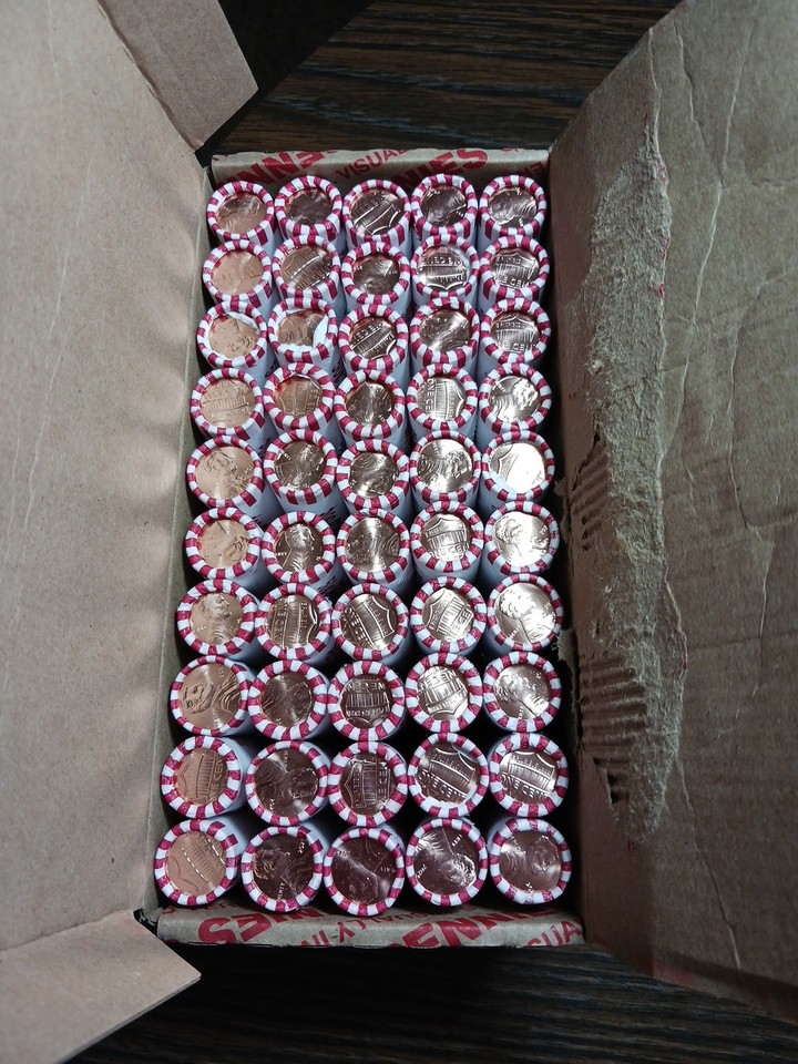 2025 P LINCOLN CENT BANK BOX/50 UNCIRCULATED AND UNSEARCHED BU ROLLS | eBay