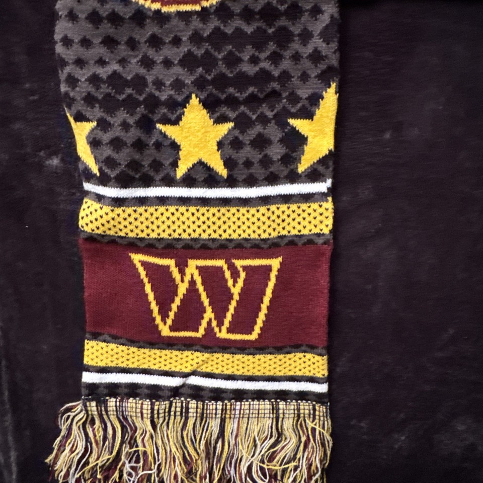 Washington Commanders SGA Scarf 'Raise Hail' Black Burgundy Gold ...