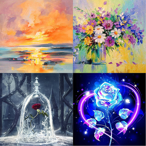 EY# Sunset at Sea Oil Paint By Numbers Kit DIY Acrylic Painting Art ...