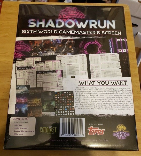 Shadowrun RPG 6th Edition Gamemaster Screen Game for sale online | eBay