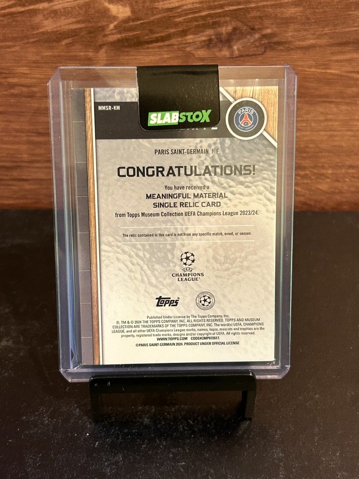2023-24 Topps Museum Soccer Kylian Mbappe Meaningful Materials Relic ...