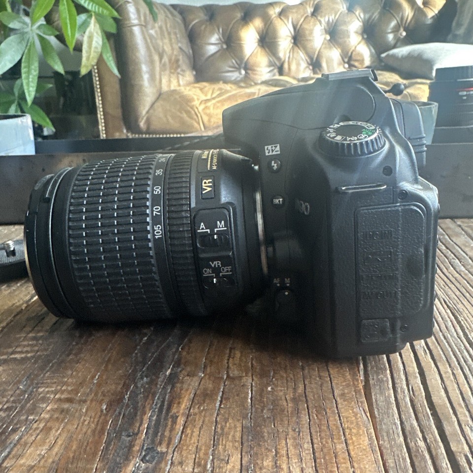 Nikon D D90 12.3MP Digital SLR Camera - Black (Kit w/ VR 18-105 mm Lens ...