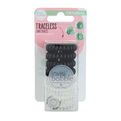 4 Pack Invisibobble Original HairLoveTech Traceless Hair Rings, Black ...