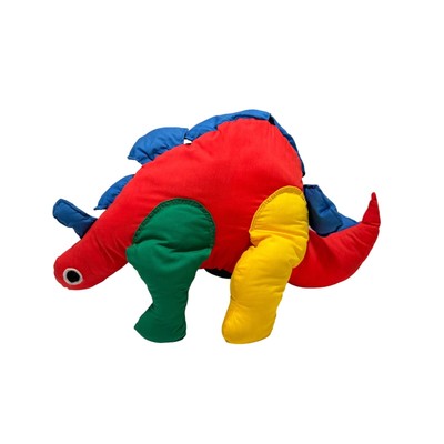 Vintage Plush Primary Color Stegosaurus Dinosaur 23" Long Red Blue ...