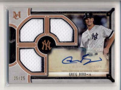 GREG BIRD 2018 TOPPS MUSEUM TRIPLE JERSEY AUTOGRAPH AUTO #25/25 AK2039 ...