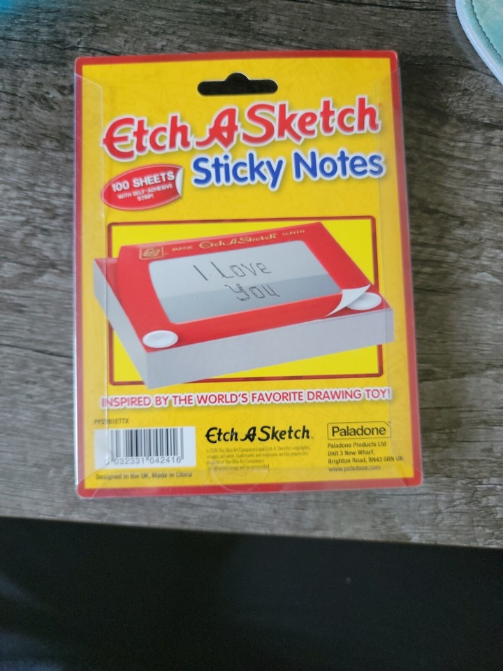 ETCH A SKETCH STICKY NOTES w/ 100 Sheets SELF-ADHESIVE STRIP Paladone ...