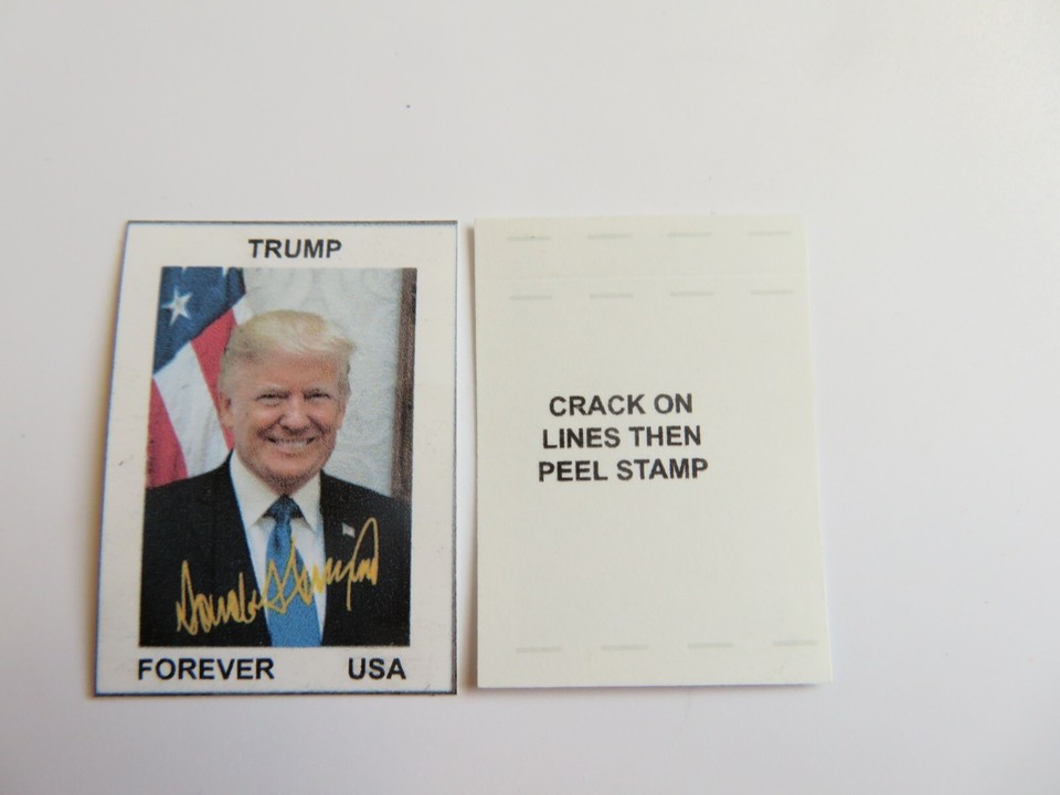 DONALD TRUMP - FOREVER USA STAMP (NO POSTAGE VALUE) FOR AMUSEMENT ONLY ...
