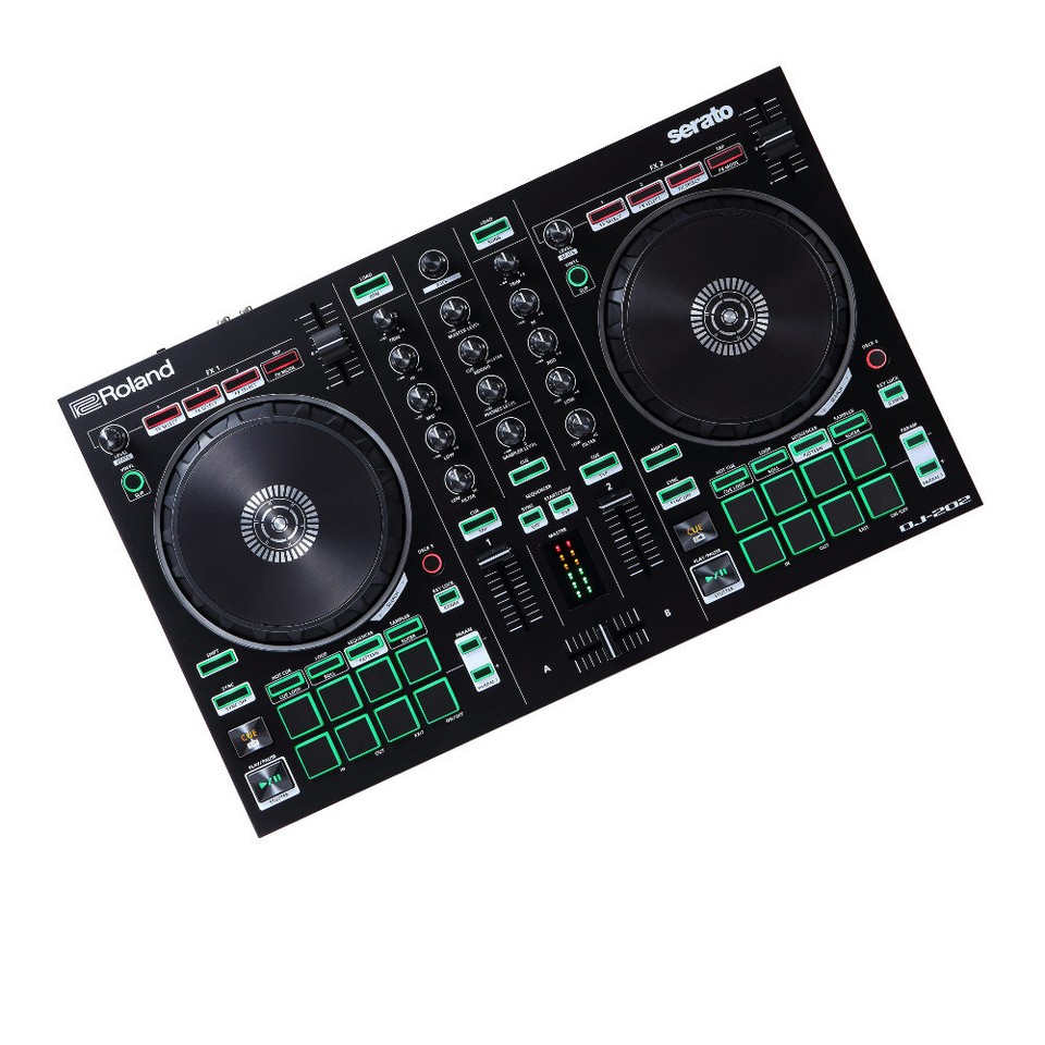 Roland DJ 202 Lightweight Design Two Channel Four Deck Serato DJ ...