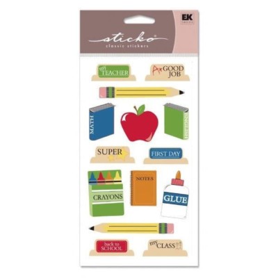 SCHOOL Pencil Books Teacher Class Notebook Crayons Glue Super Sticko ...